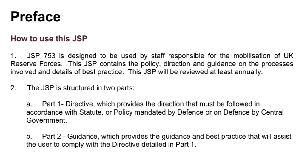 JSPs Explained – Forces Legal Resources